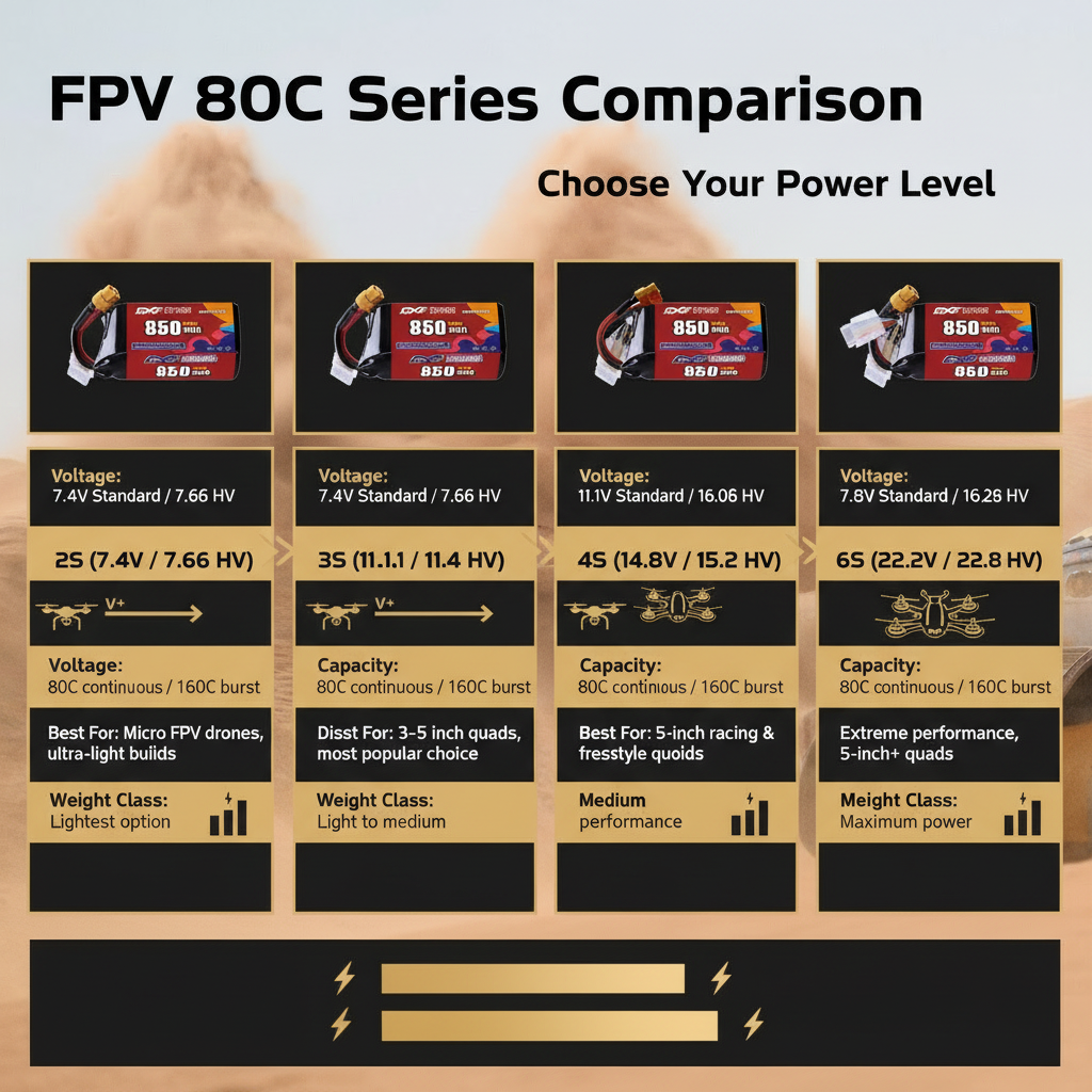 FPV 80C LiPo Batteries - Standard & HV - Racing & Freestyle - DXF POWER