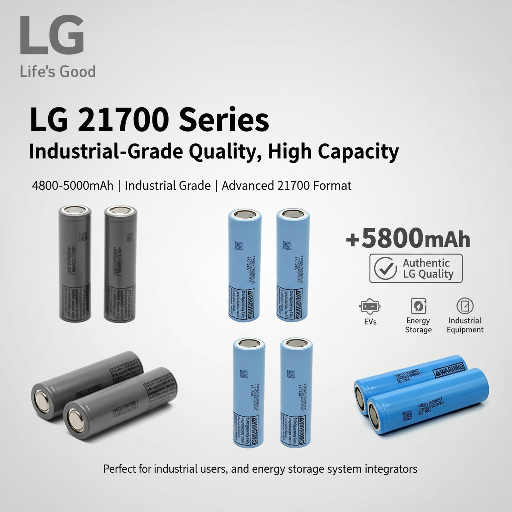 LG 21700 Lithium-Ion Cells - Industrial Grade - 4800-5800mAh - DXF POWER