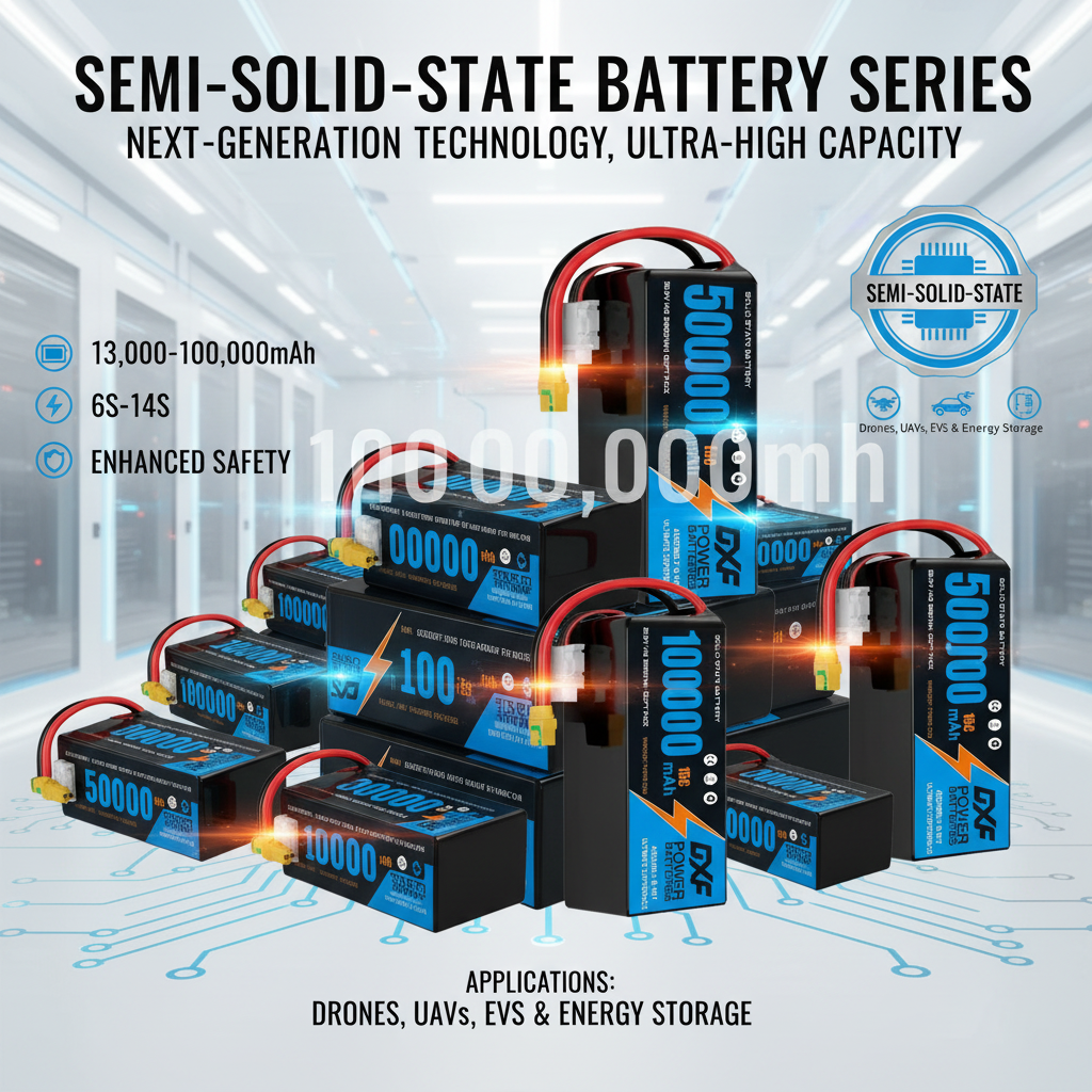 Semi-Solid-State LiPo Batteries - 13000-100000mAh - 6S-14S - DXF POWER