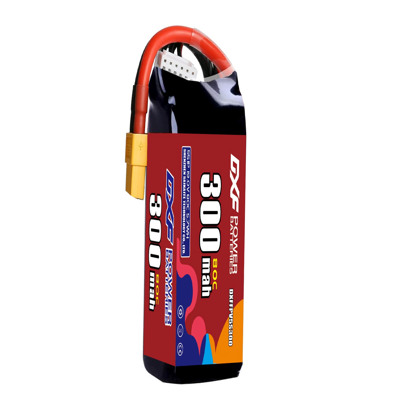DXF 300mAh 5S 80C 19.0V Lipo Battery Pack for FPV LiPo Battery