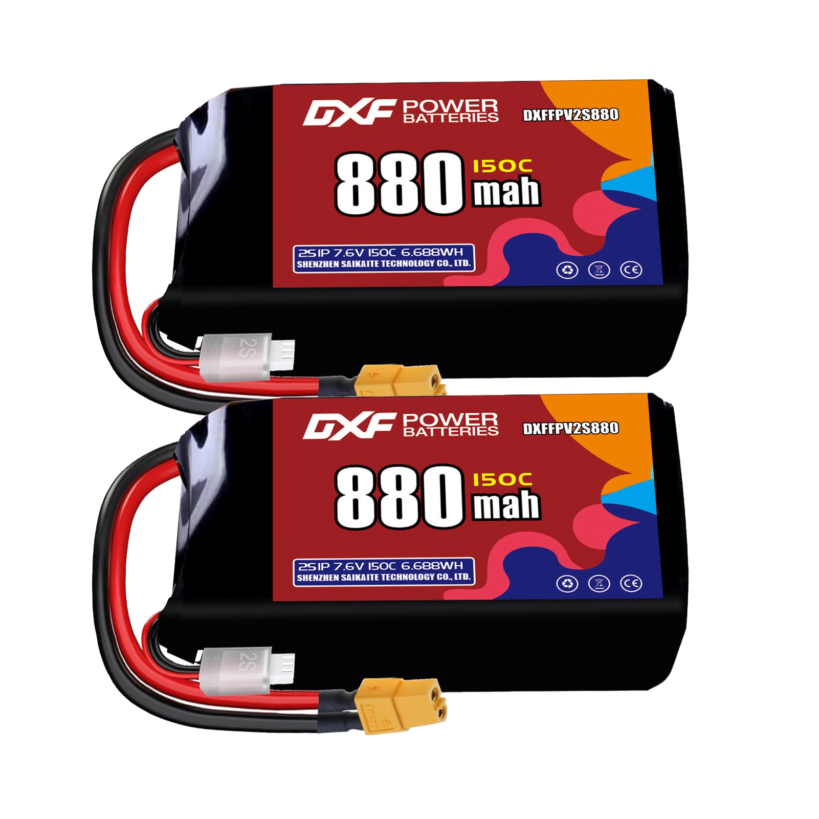 DXF 650mAh 2S 150C 7.6V Lipo Battery Pack for FPV LiPo Batter