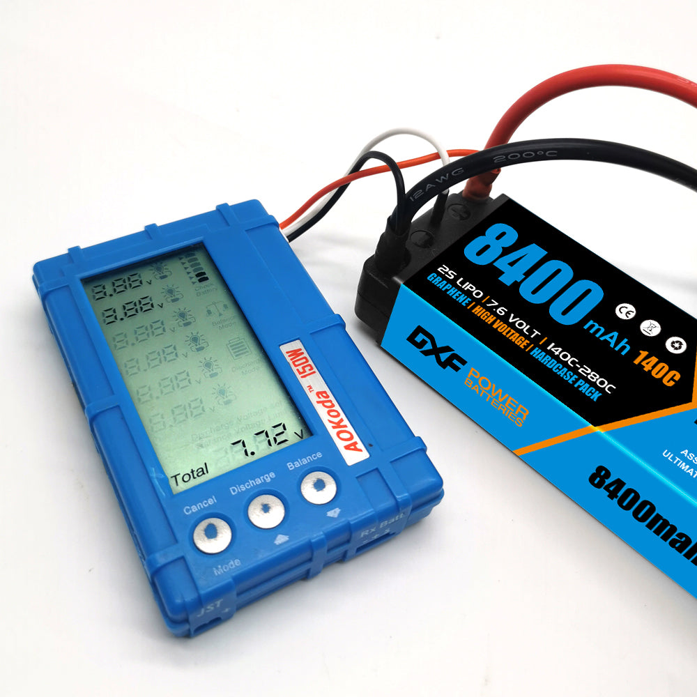 (CN) DXF 2S 7.6V Lipo Battery 140C 8400mAh with 5mm Bullet for RC 1/8 ...