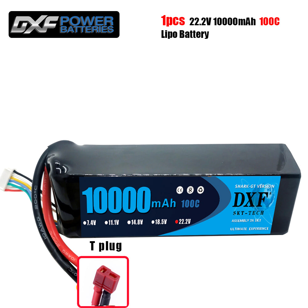 (CN)DXF 6S Lipo Battery 22.2V 100C 10000mAh Soft Case Battery with EC5 ...